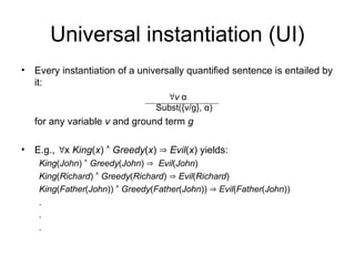 Inference in first-order logic Reducing first-order | PPT