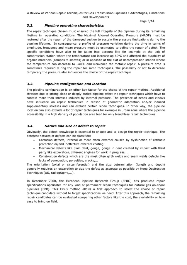 Pipeline repair techniques | PDF