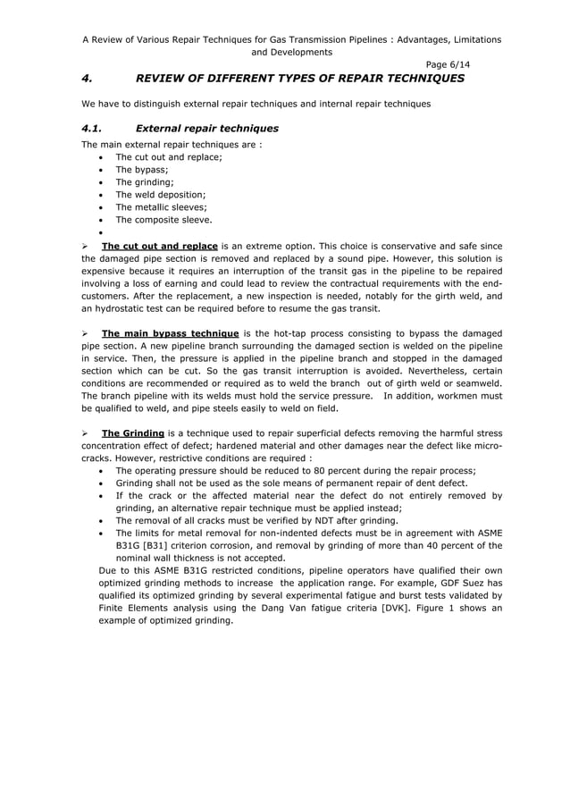 Pipeline repair techniques | PDF