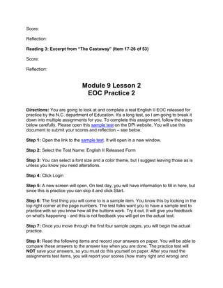 M9L2 EOC Practice Student Handout | PDF