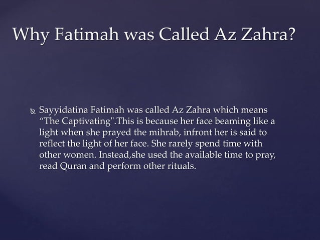 Famous Personalities - Fatimah az-Zahra | PPT