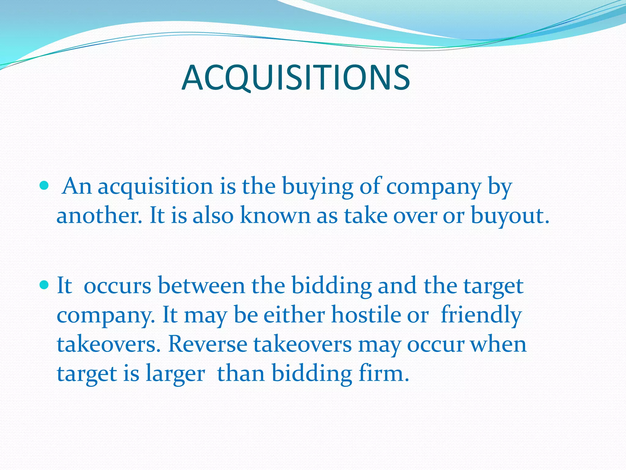 Mergers and acquisitions | PPTX