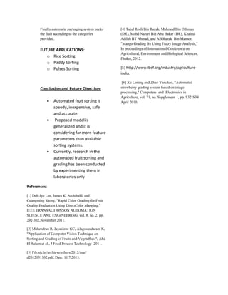 Machine learning application-automated fruit sorting technique | PDF