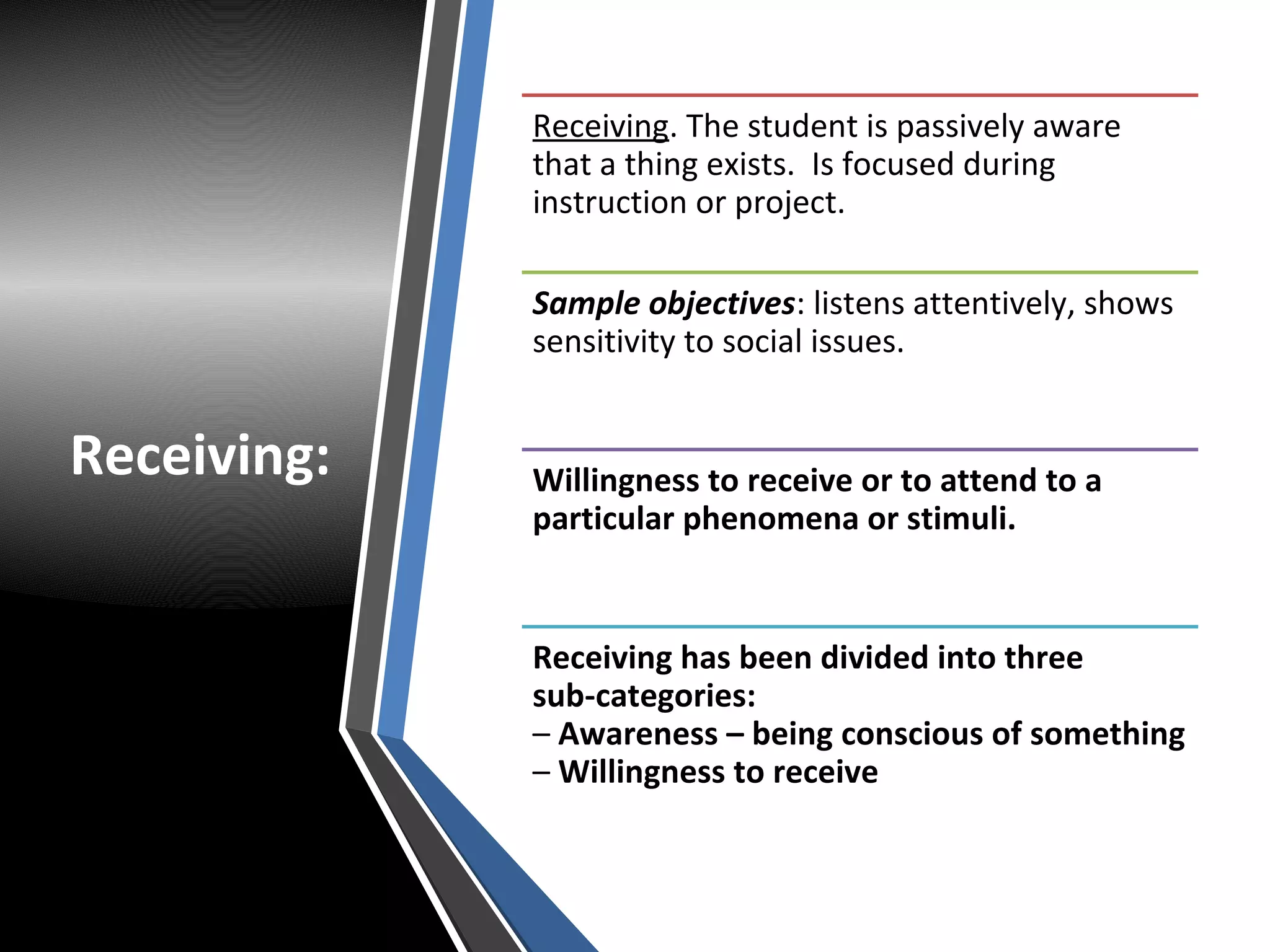 Affective Domain in taxonomy of educational objectives | PPT