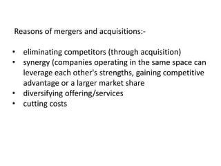 Mergers & Acquisitions with recent examples | PPTX