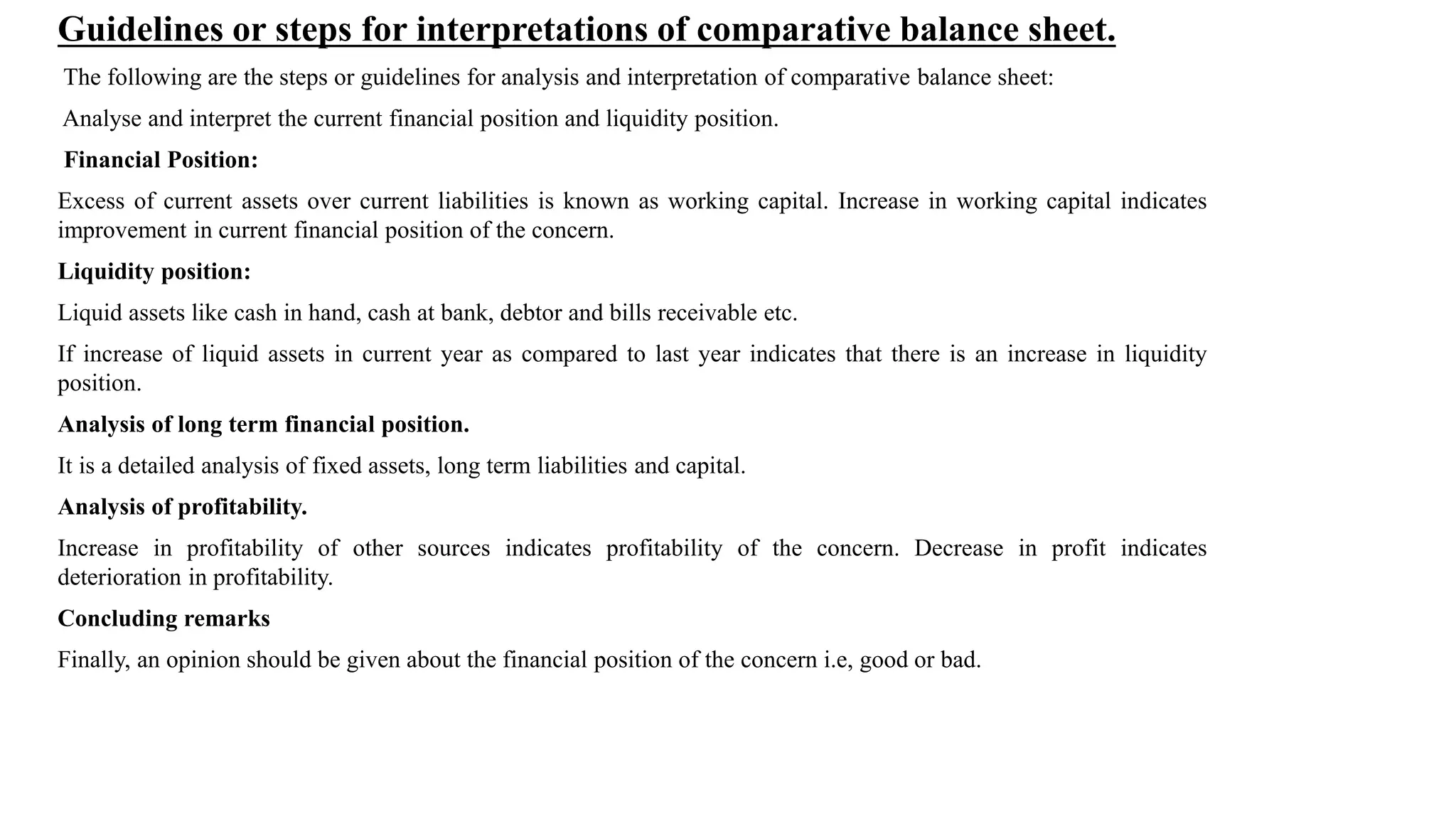 Management Accounting - Comparative Balance Sheet | PPTX