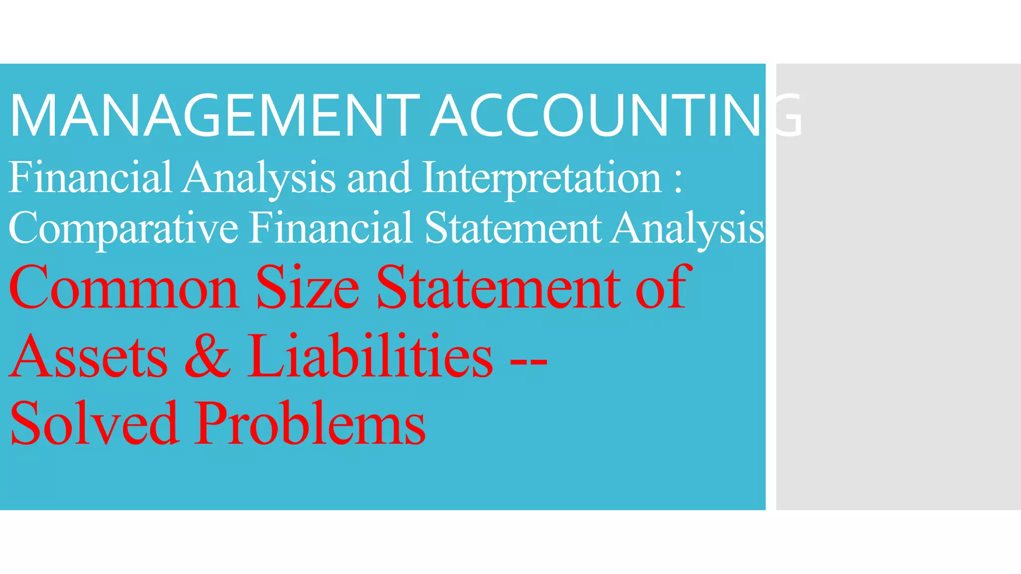 Common Size Statement of Assets & Liabilities | PPTX