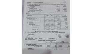 Common Size Statement Exercise Problems | PPT