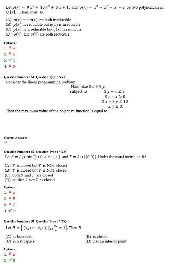 GATE Math 2015 Question Paper | Sourav Sir's Classes | PDF