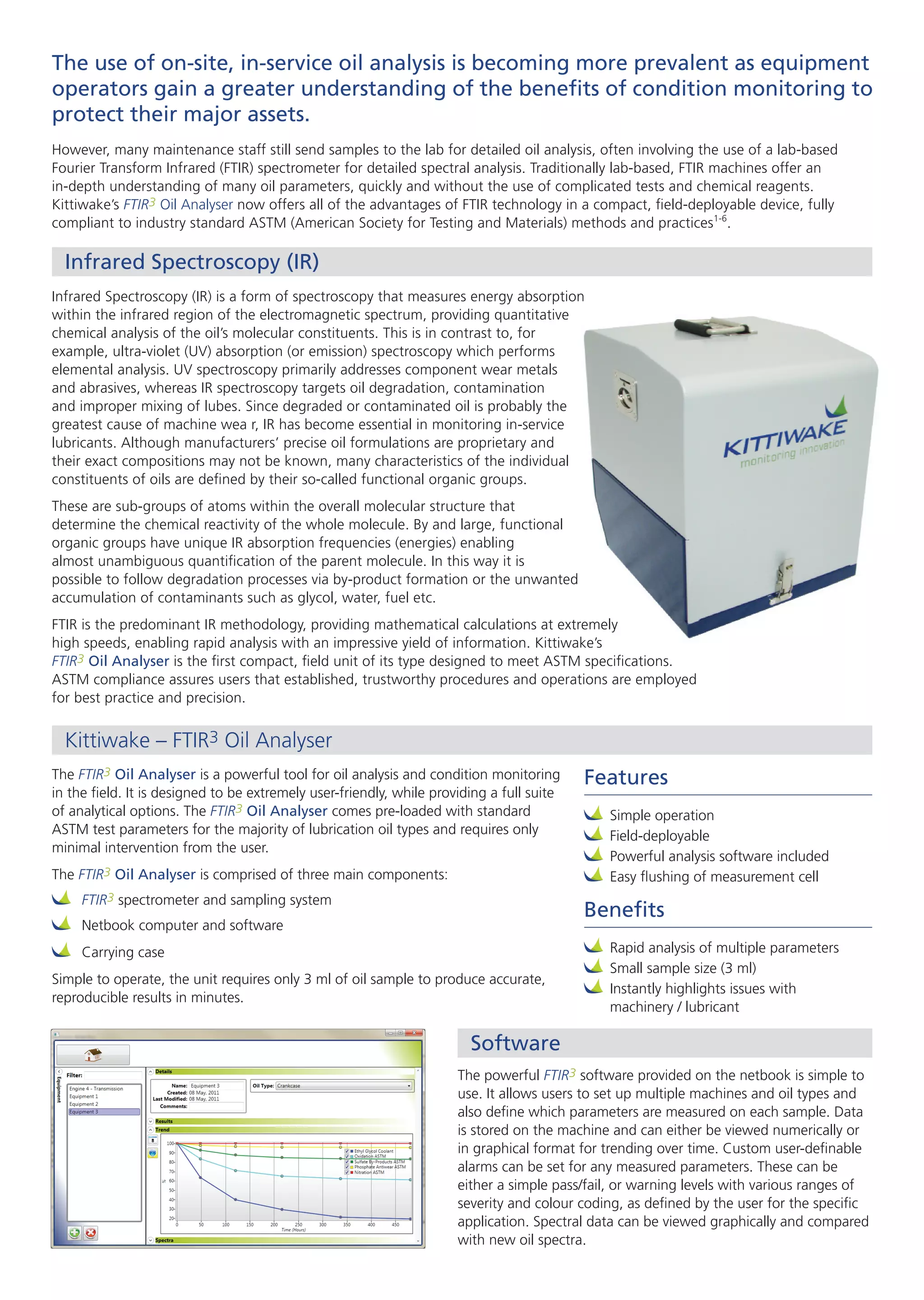 Parker Kittiwake FTIR Infra-red Oil Analyser Brochure | PDF