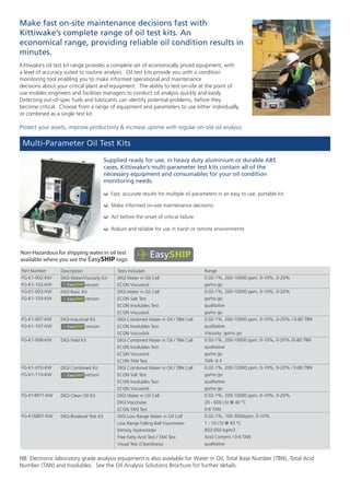 Parker Kittiwake Oil Test Solutions | PDF
