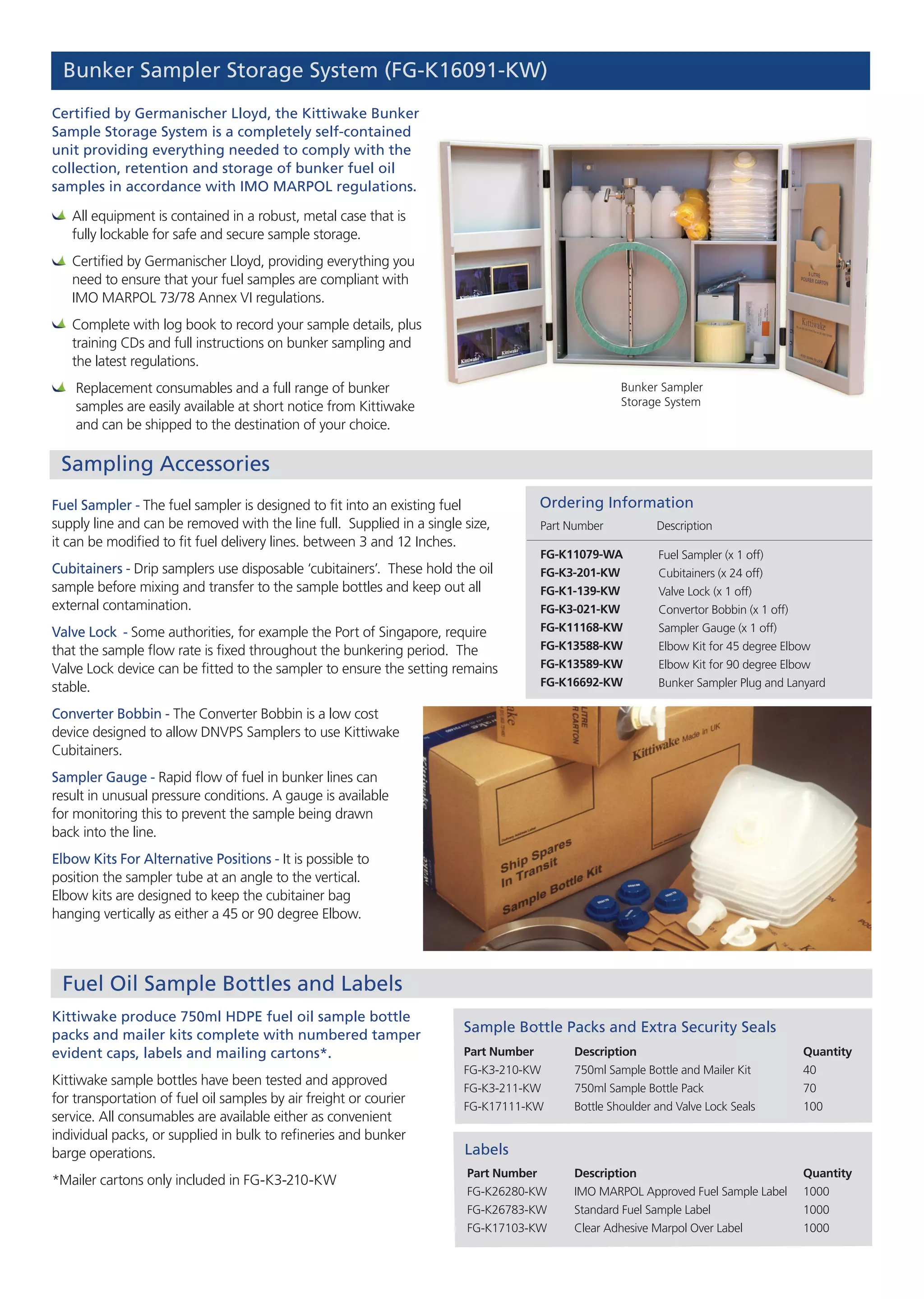 Parker Kittiwake Sampling Solutions Brochure | PDF