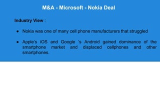 M&A - Microsoft and Nokia deal | PPTX | Mergers and Acquisitions ...