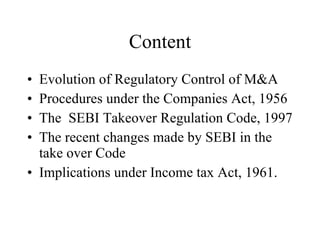 M&A Regulatory control | PPT
