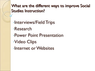 Technology In Social Studies Instruction | PPT