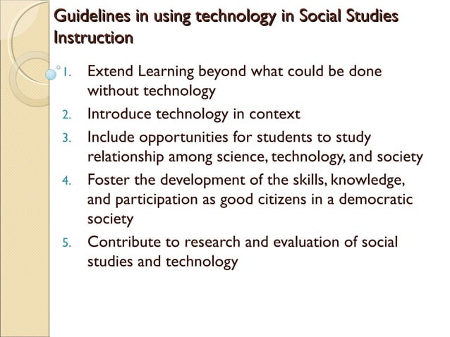 Technology In Social Studies Instruction | PPT