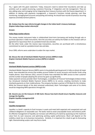 Ma0042 treasury management | PDF