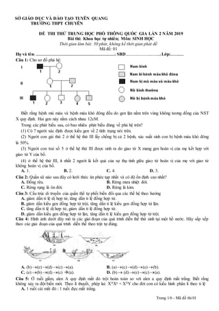 DE THI THU THPT QG 2018 Ma 01 | PDF