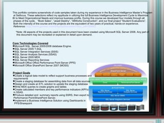 Business Intelligence Dev. Portfolio | PPT