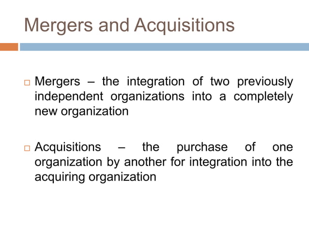 Basic introduction to merger and aquisitions | PPTX