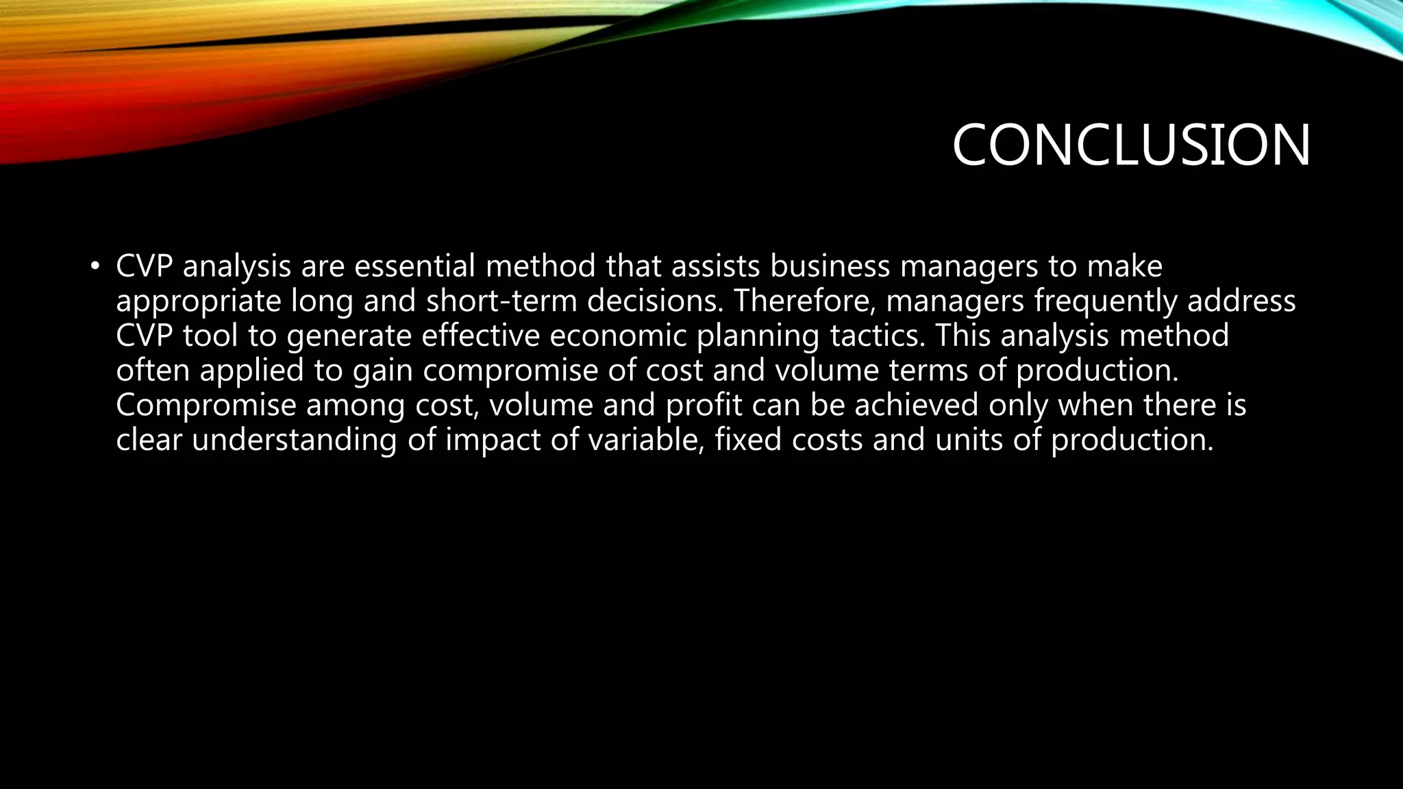 CVP analysis :Concept, Objective, Assumption | PPT