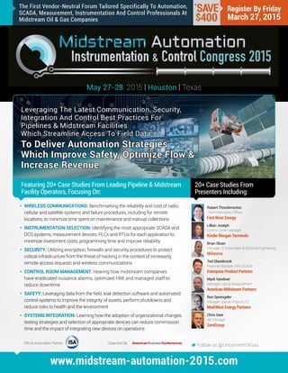 Midstream Automation, Instrumentation & Control Congress 2015 | PDF