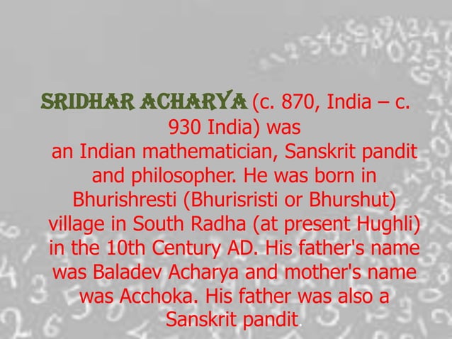 Sridharacharya | PPTX | Hinduism | Religion & Spirituality