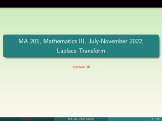 Laplace Transform Handout MA201 (July Nov 2022) IIT Guwahati | PDF