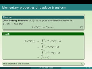 Laplace Transform Handout MA201 (July Nov 2022) IIT Guwahati | PPT