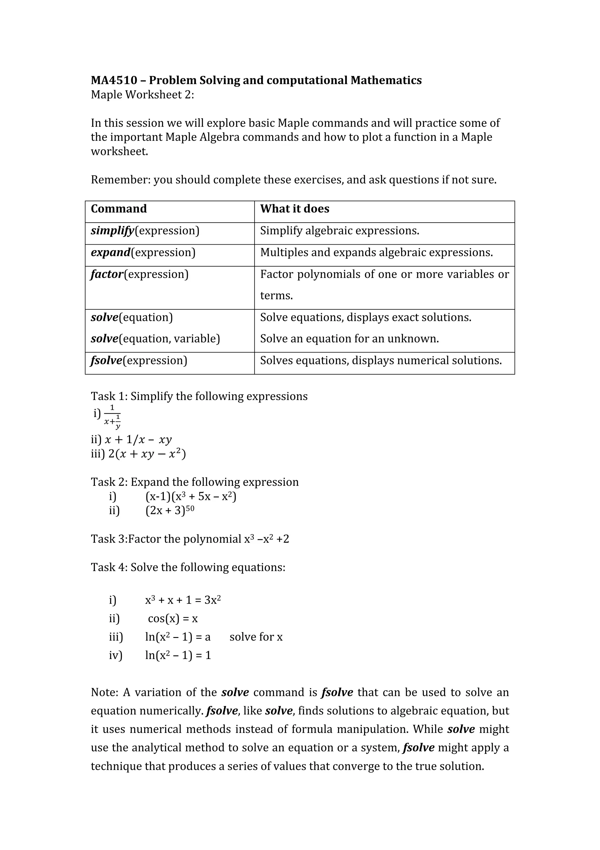maple+worksheet+2 | PDF