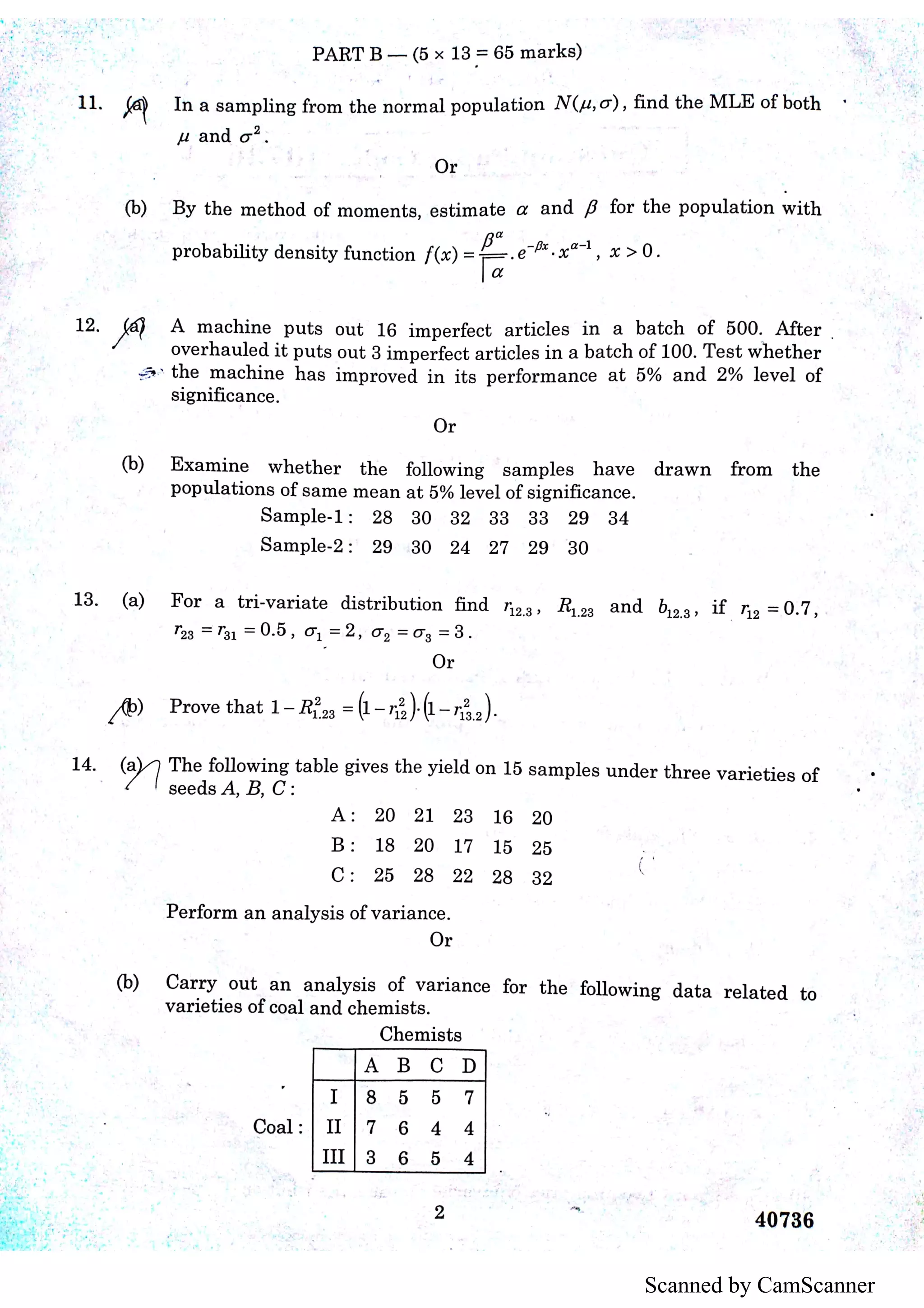 MA5165 STATISTICAL METHODS FOR ENGINEERS | PDF