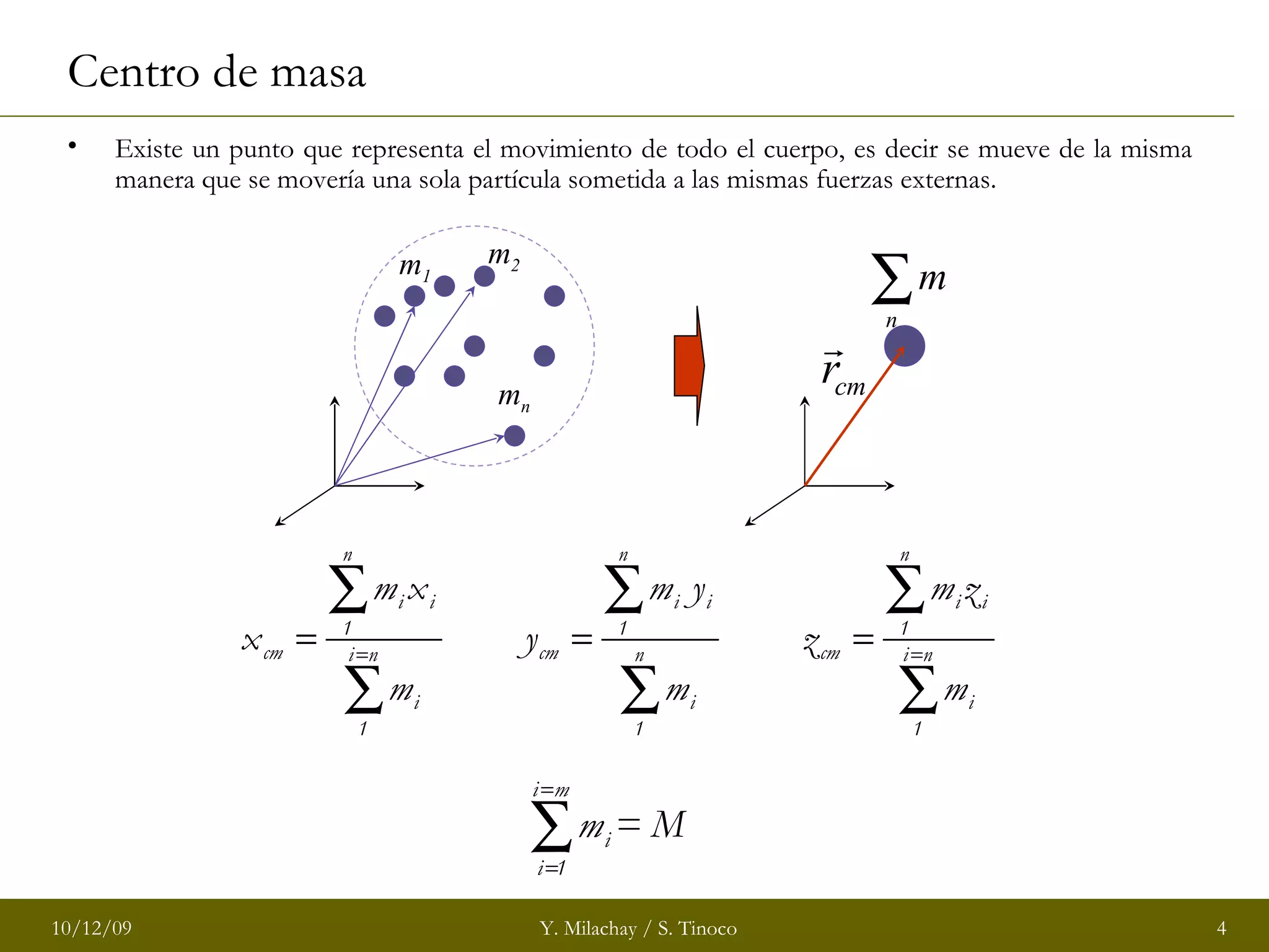Centro de masa de puntos materiales | PPT | Physics | Science