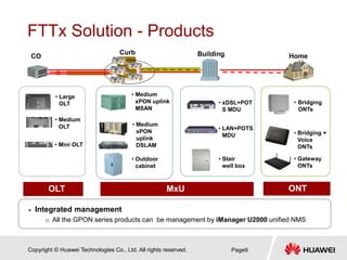 MA5800 FTTx System Overview huawei gpon. | PDF