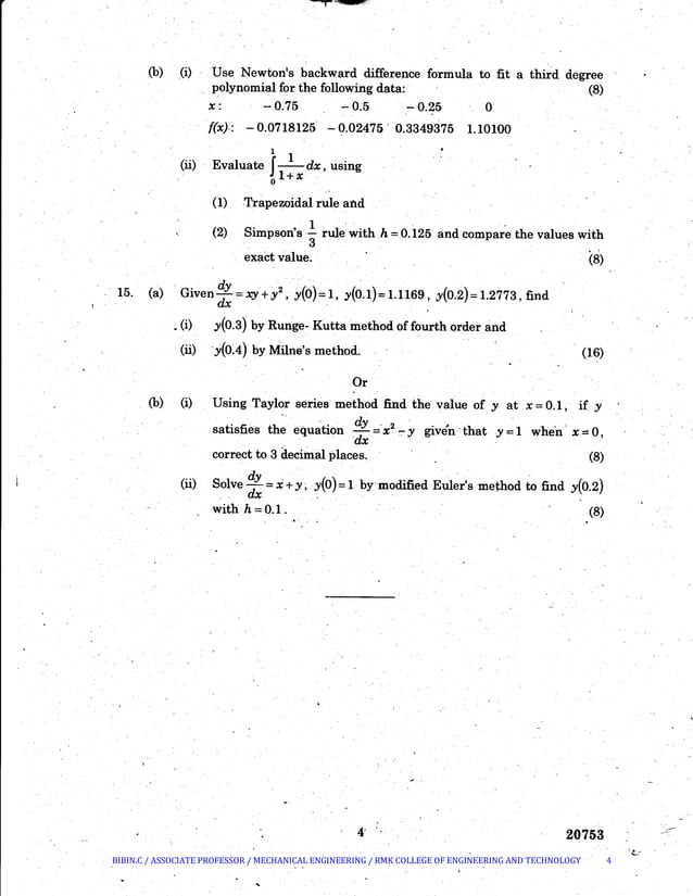 Ma6452 STATISTICAL AND NUMERICAL METHODS | PDF