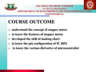 PREPARE A CHART OF STEPPER MOTOR TO DISPLAY ITS FEATURES AND STEPS FOR ...