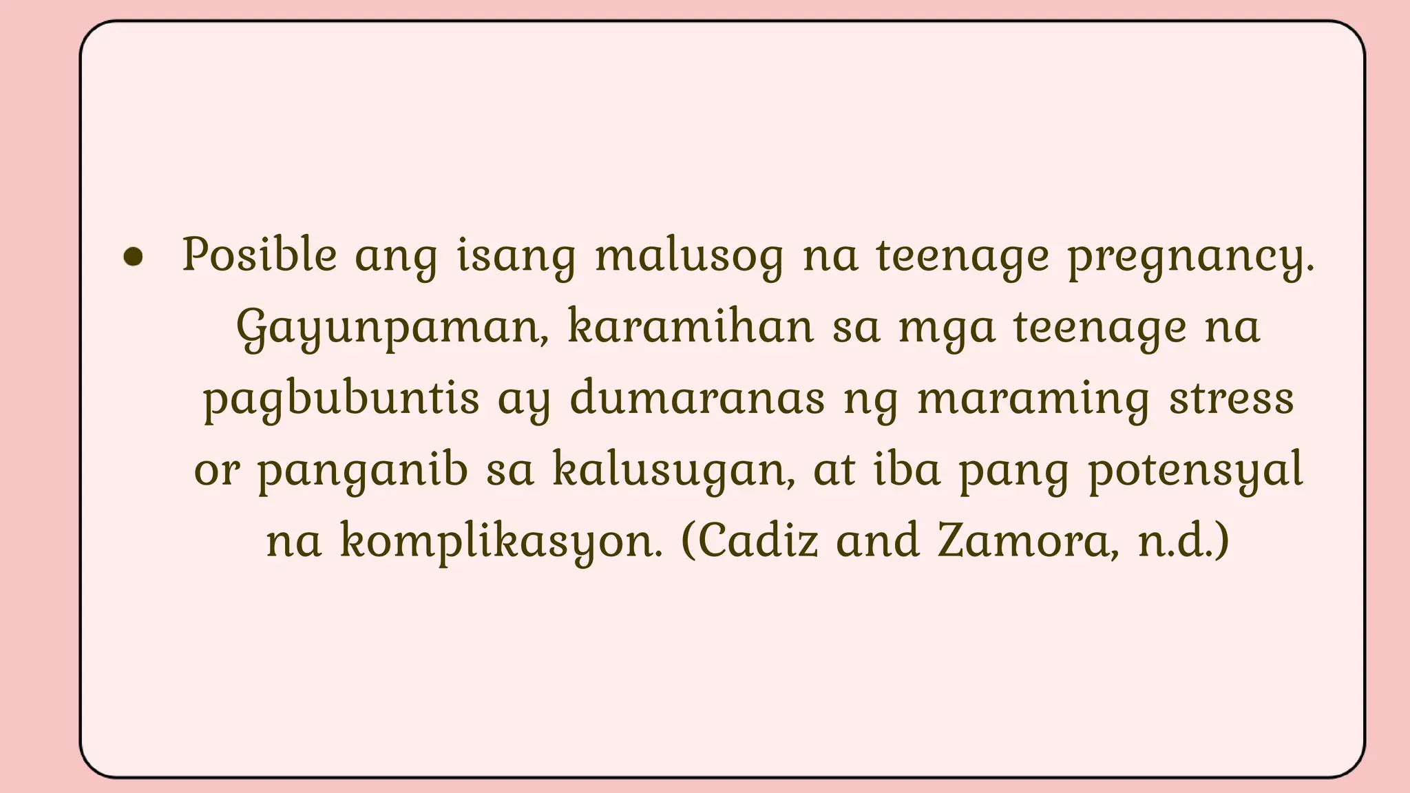 Maagang Pagbubuntis -- Teenage Pregnancy | PPTX