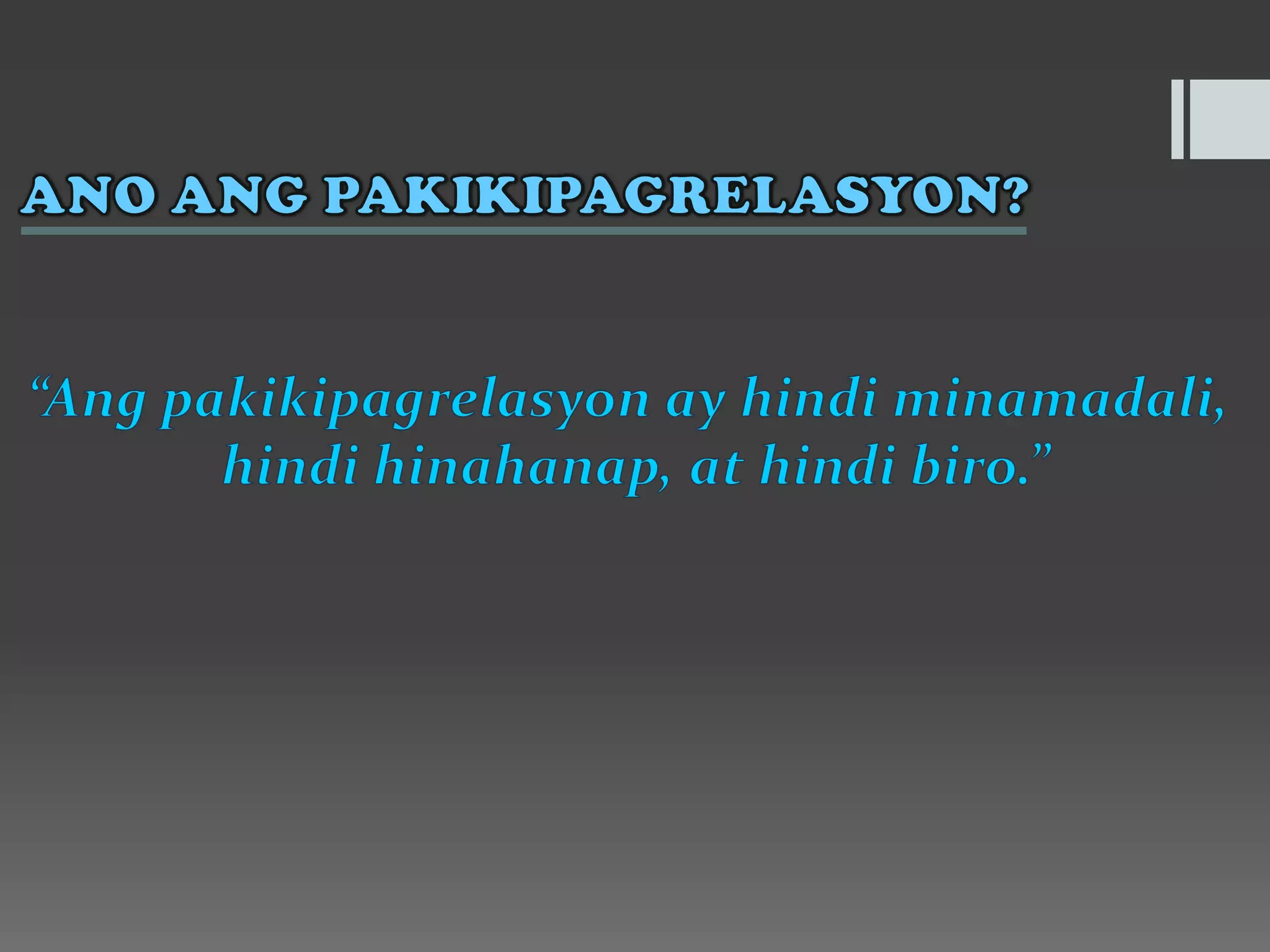 Maagang pakikipagrelasyon. | PPTX