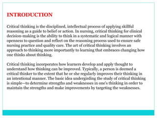 critical thinking & decision making pptx | PPTX