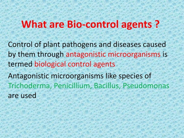 Biocontrol agents | PPTX | Agriculture | Industries