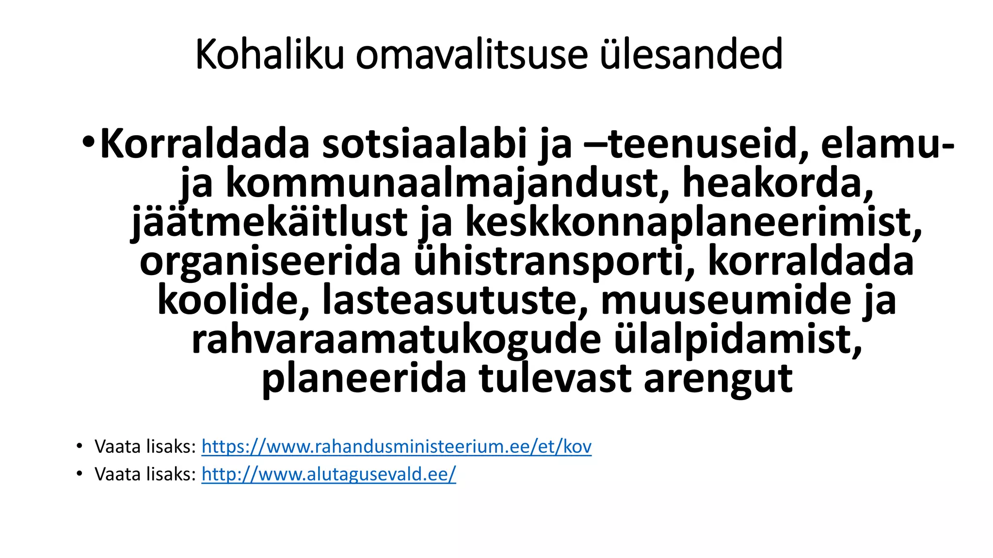 Maakonnad ja omavalitsused | PPT