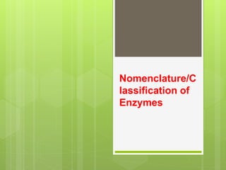 classification of enzymes | PPT