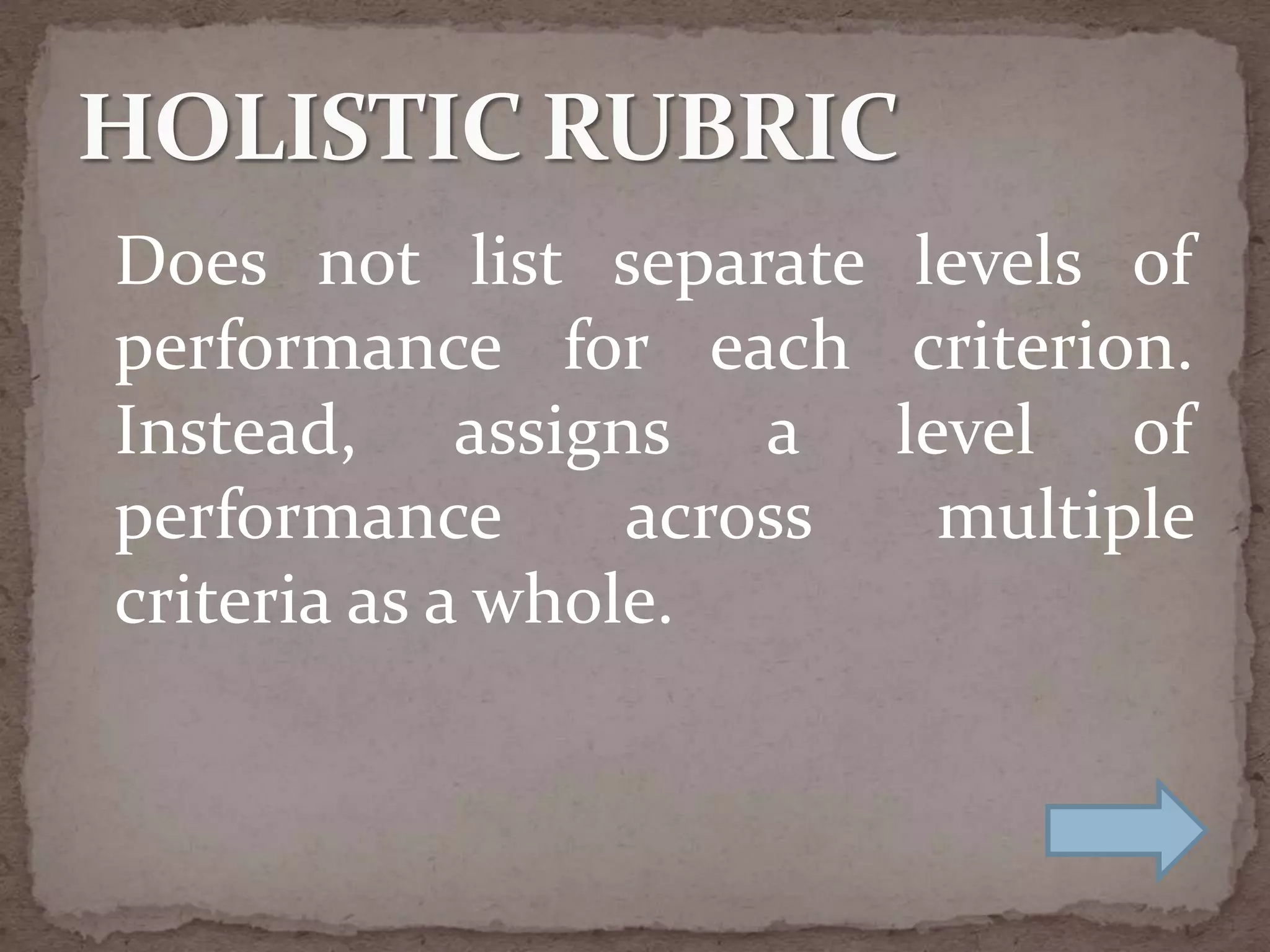 Descriptors in Rubrics (Education) | PPTX