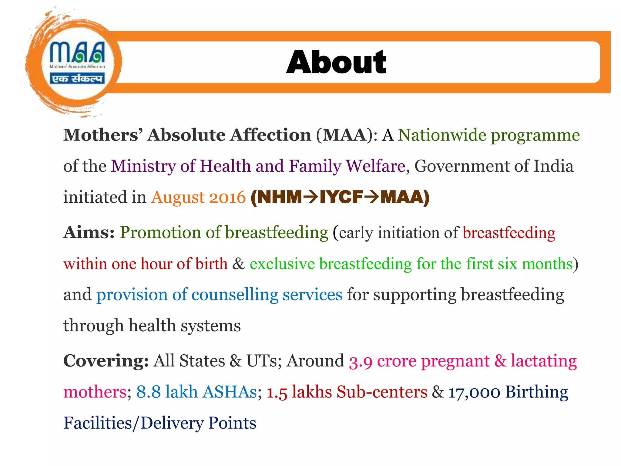 Monitoring and Evaluation Framework for MAA: Mothers’ Absolute ...