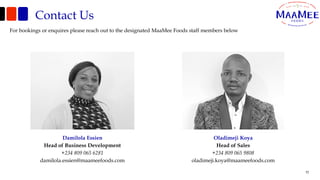 MaaMee Foods Sales Proposal | PPT