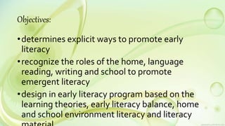 promoting early literacy | PPTX