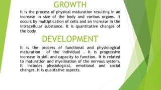 SYSTEMIC CHANGES DURING GROWTH AND DEVELOPMENT ( ALL SYSTEEMS) | PPTX