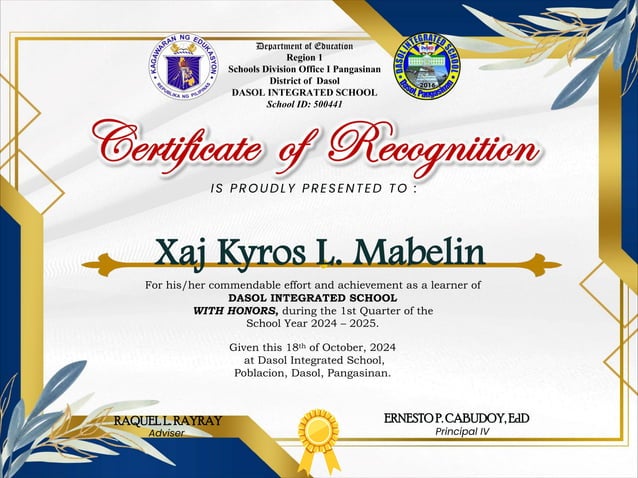 maam rayray CERTIFICATE OF RECOGNITION 20224 | PPT