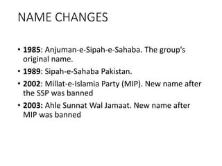 Pakistan religious party Sipah -e-sahaba | PPTX