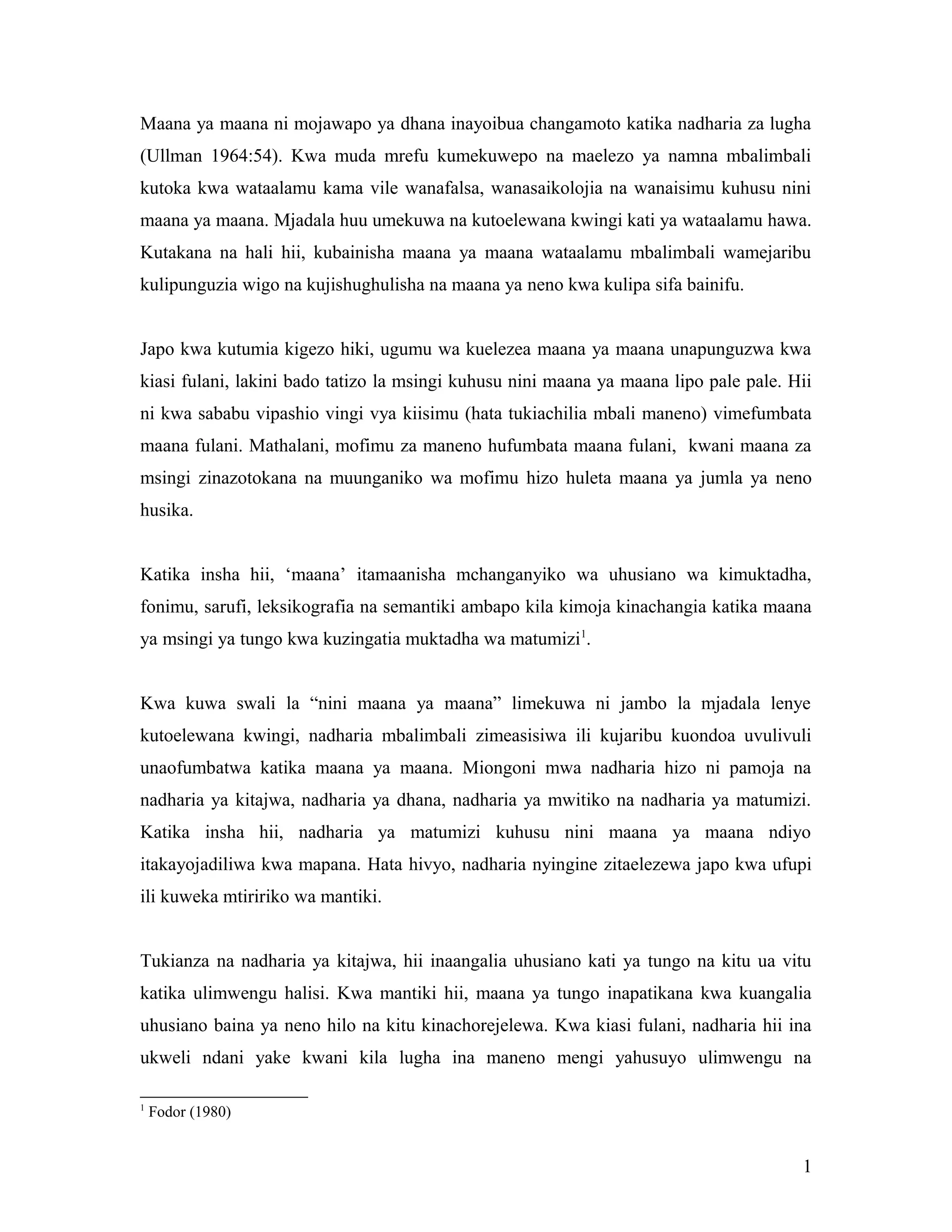 Maana ya maana! | DOC