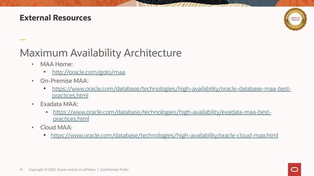 Maximum Availability Architecture - Best Practices for Oracle Database 19c | PDF | Databases ...